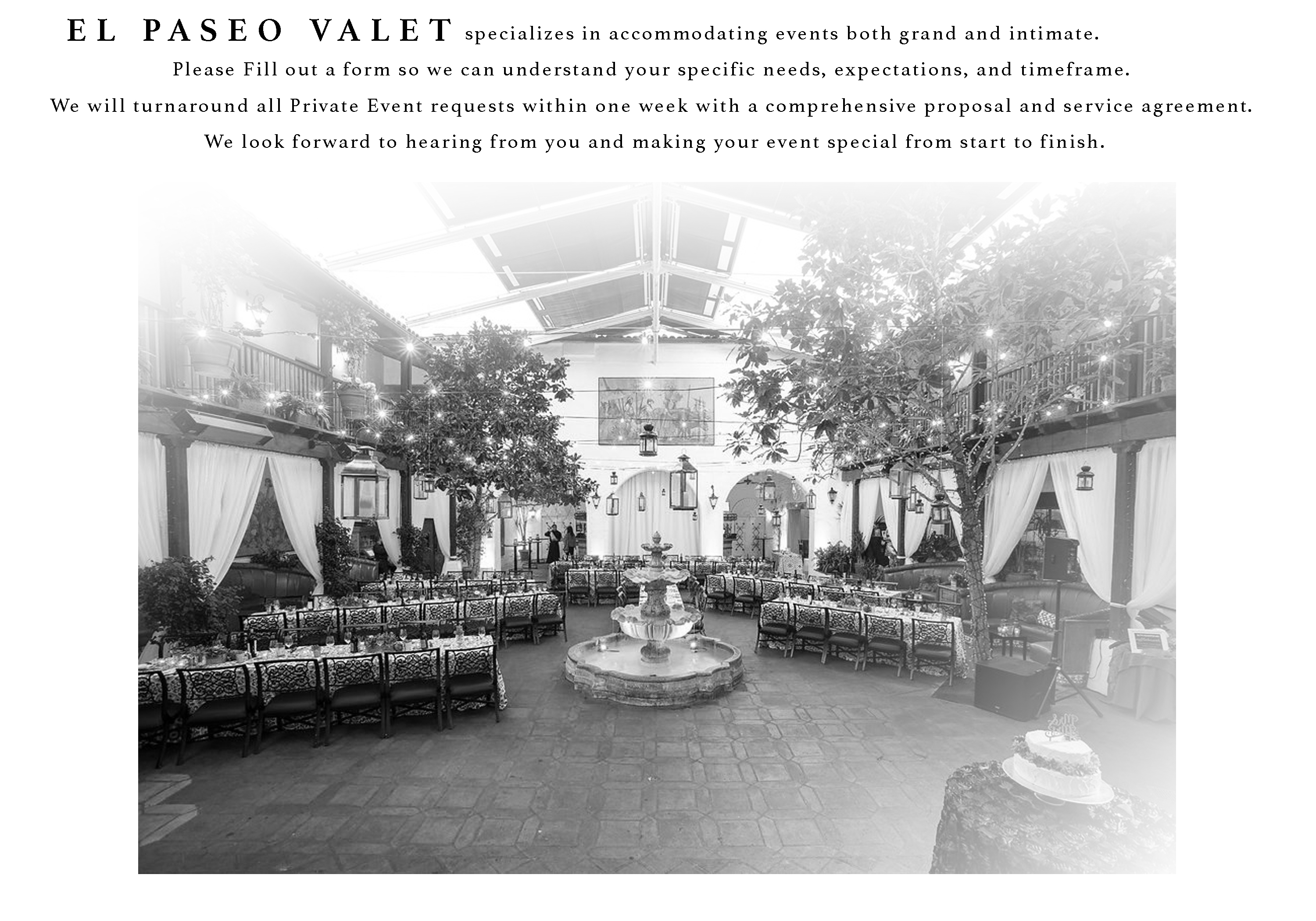 PRIVATE EVENTS – El Paseo Valet